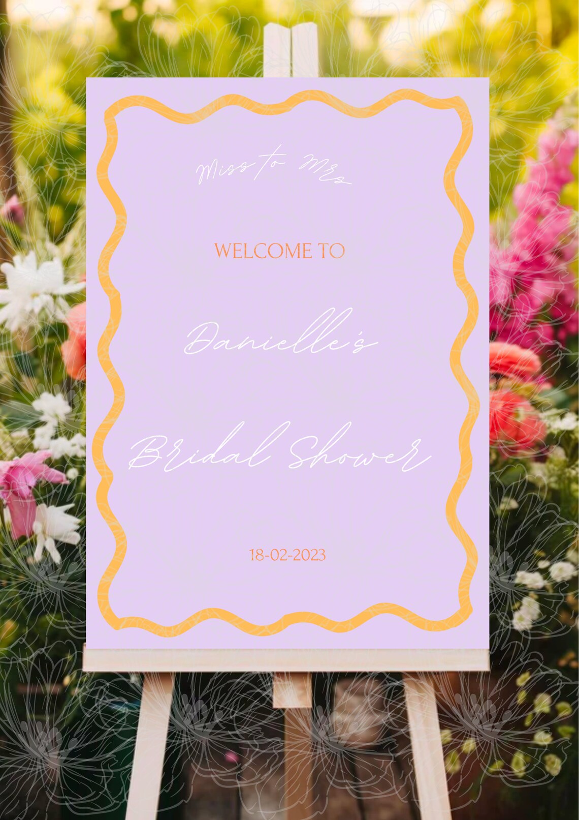 Wavy Welcome Sign | Bridal Shower Welcome Sign | Bachelorette Sign ...