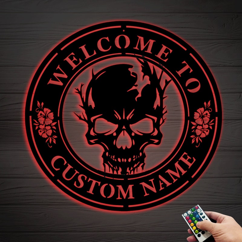 Metal Sign Custom Skull - Etsy