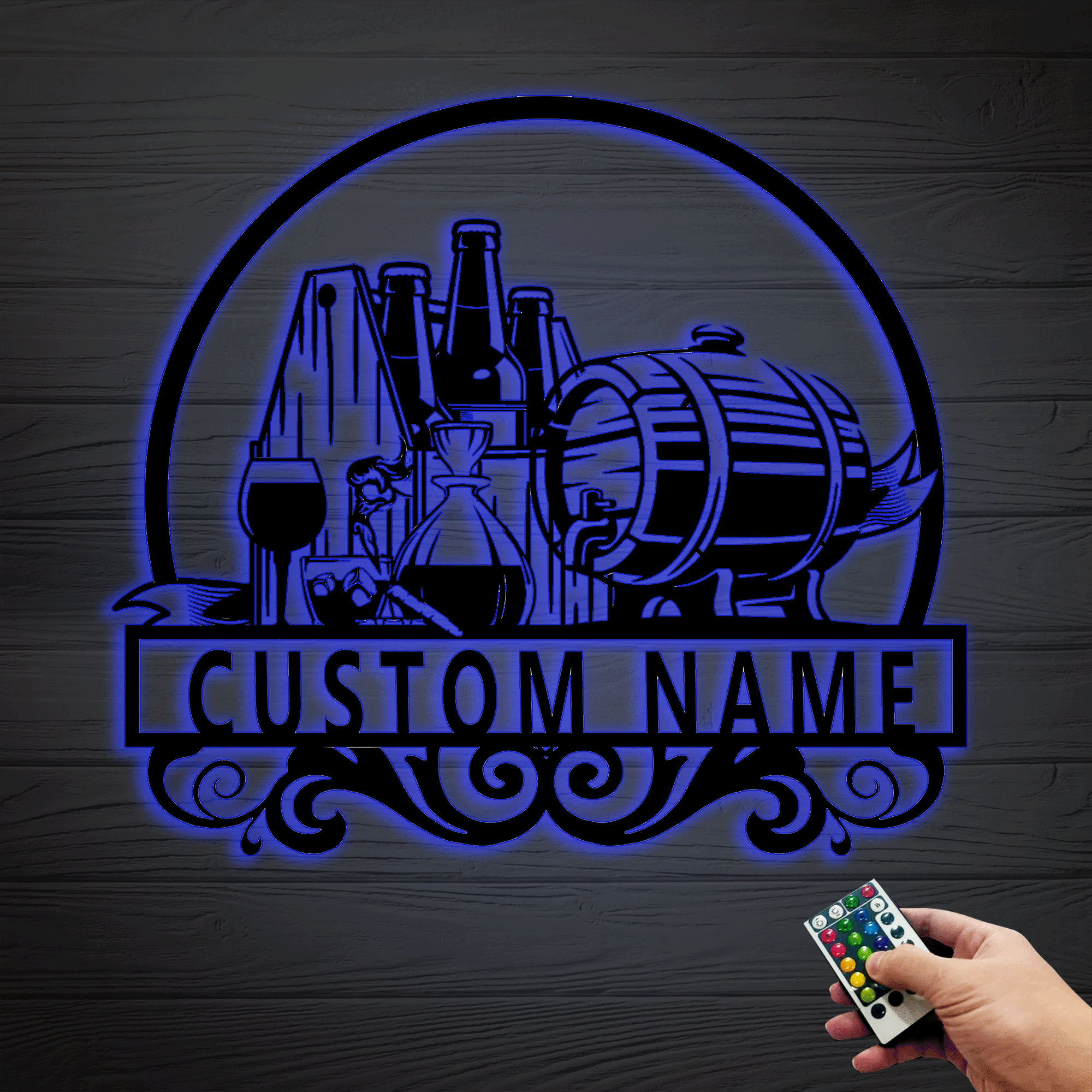 Personalized Metal Bar Signs With LED Lights, Bar Man Cave Decor ...