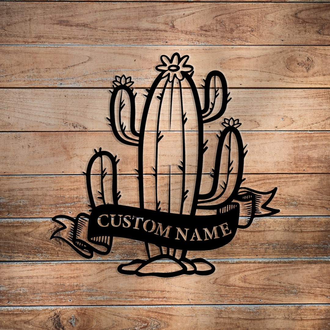 Personalized Cactus Metal Sign, Cactus Metal Wall Art, Office Wall Art ...