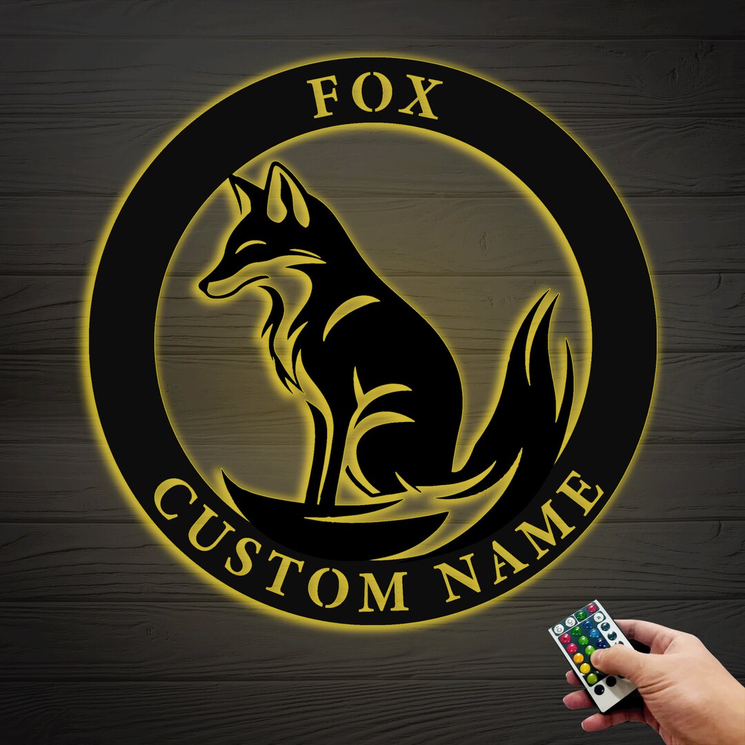 Custom Metal Fox Outdoor Garden Decor, Personalized Metal Fox Decor ...