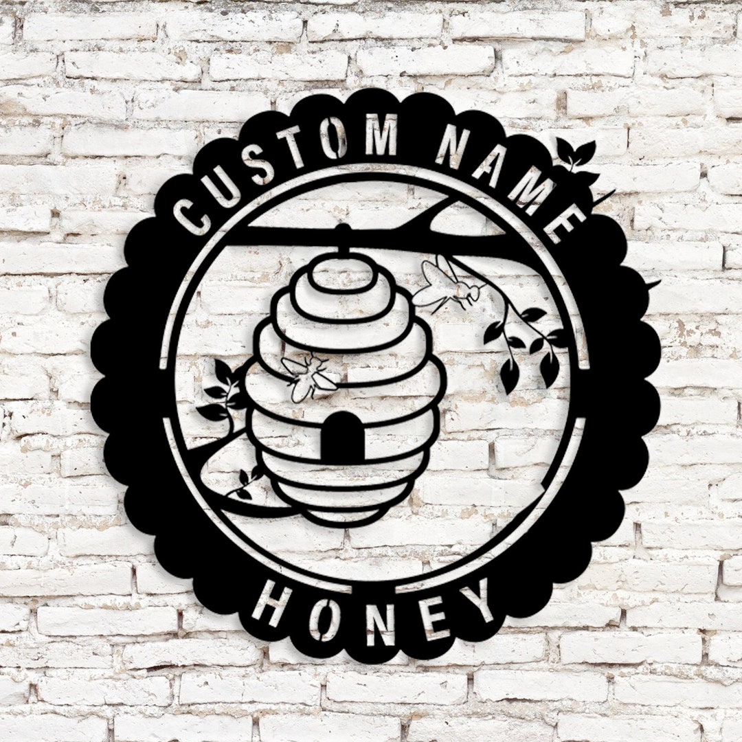 Custom Honey Bee Metal Wall Sign,personalized Metal Bee Decor,bee ...