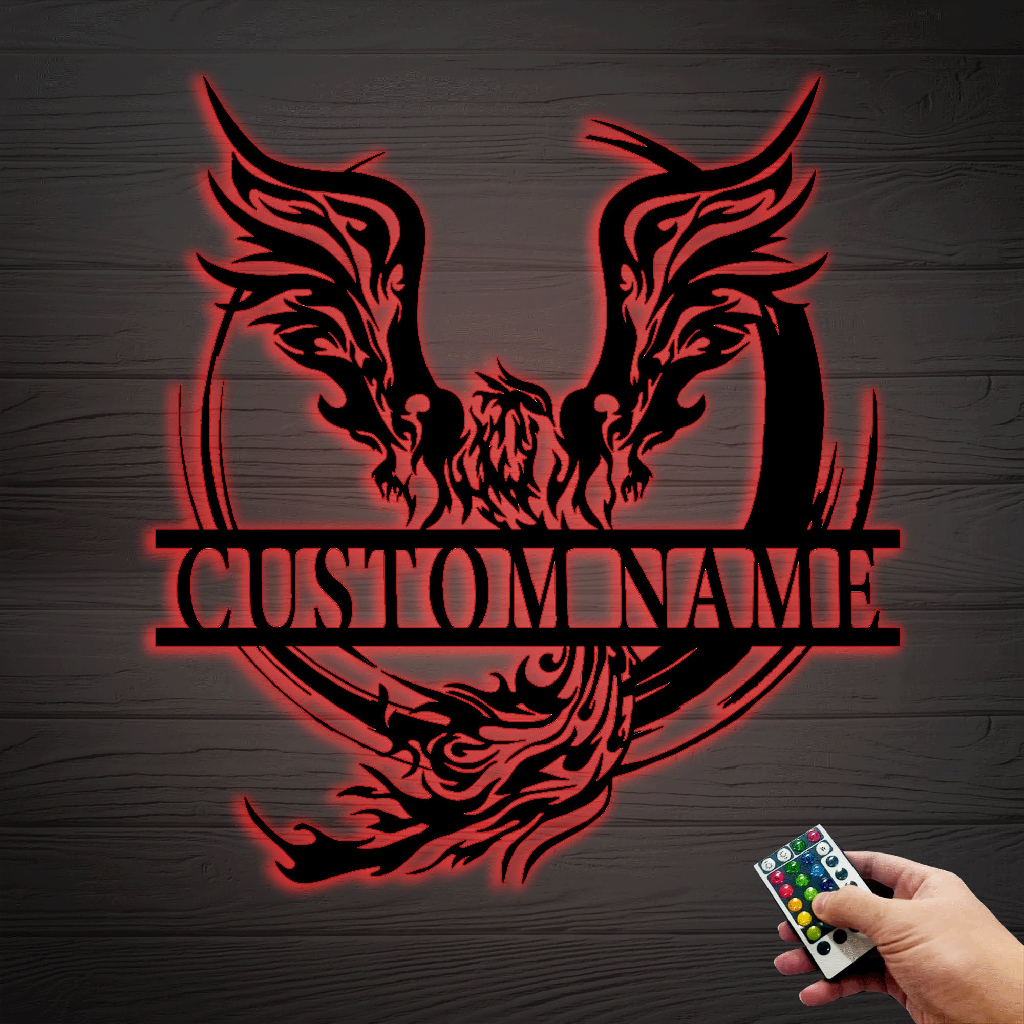 Personalized Firebird Eagle Metal Wall Art With LED - Etsy