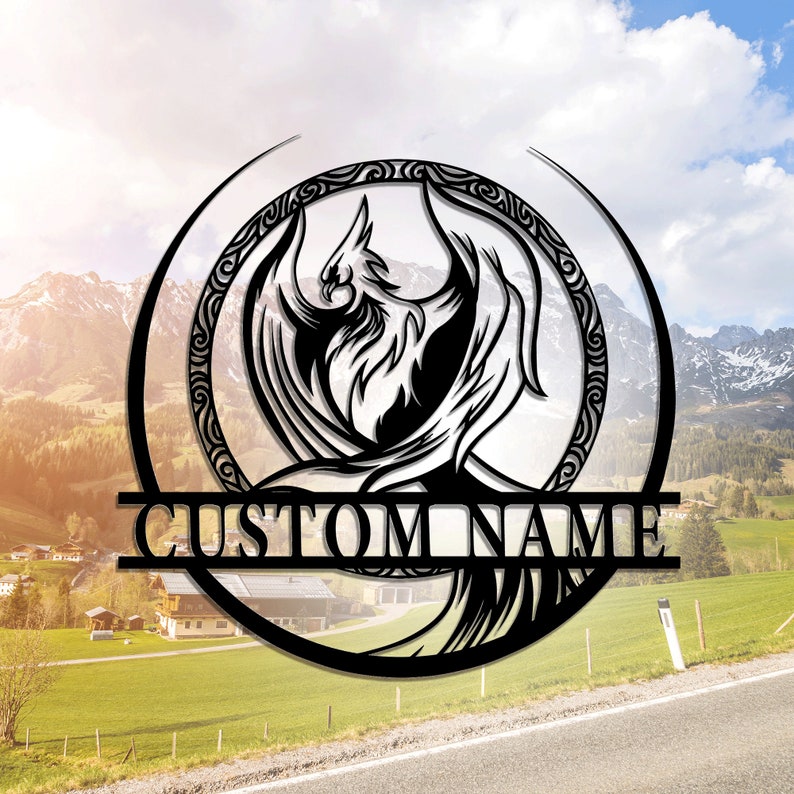 Personalized Rise Phoenix Metal Wall Art With LED Lights, Custom Metal ...