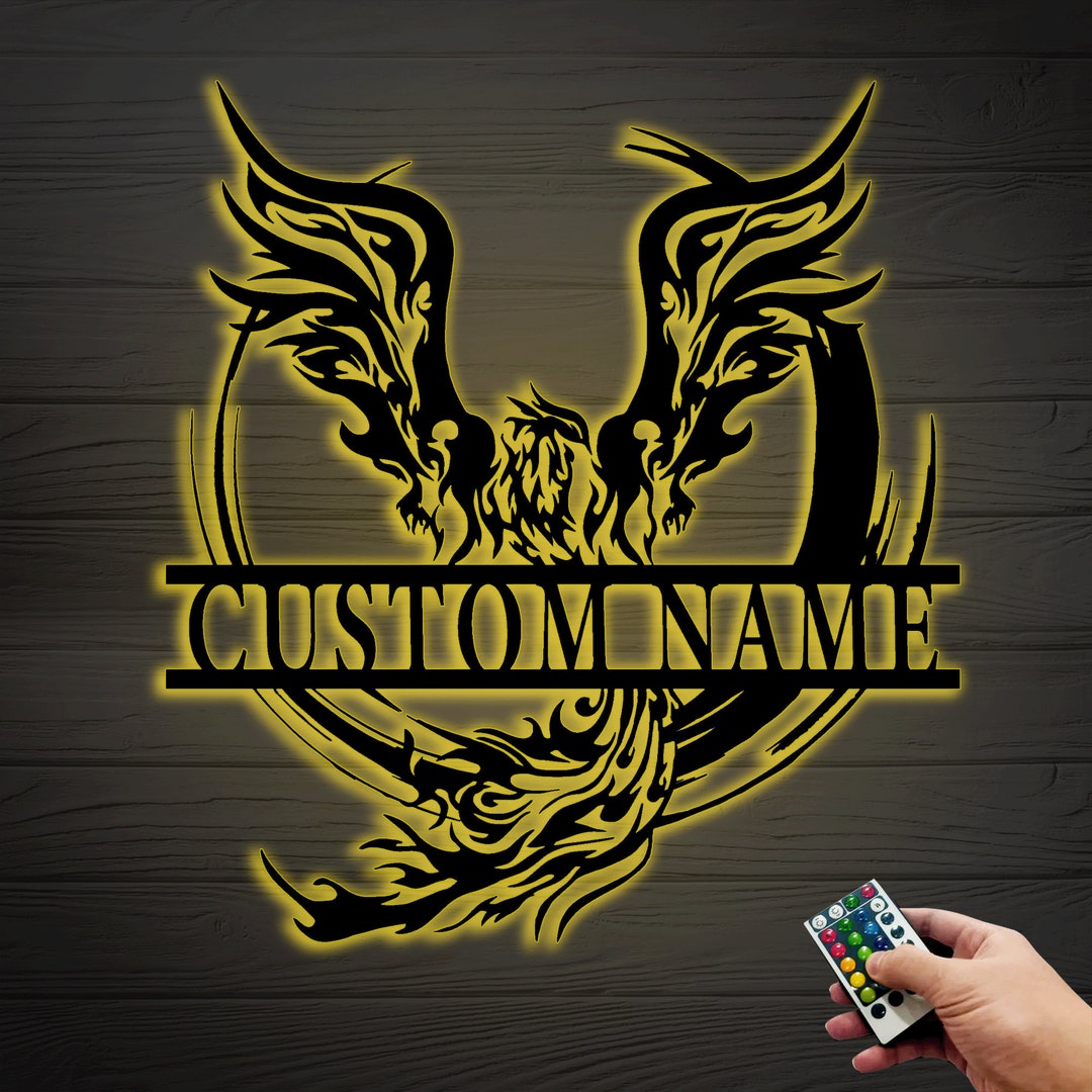 Personalized Firebird Eagle Metal Wall Art With LED Light,custom ...