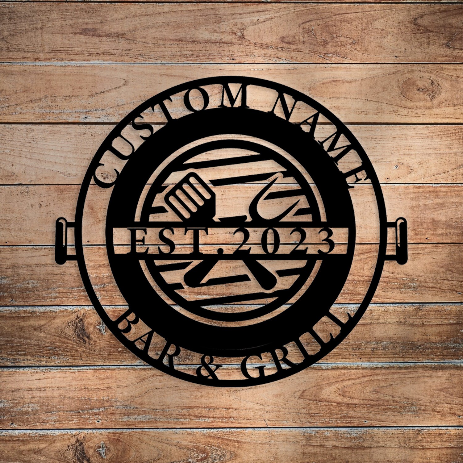 Personalized Metal Barbecue Wall Sign, Custom Grill Sign, Barbecue Sign ...