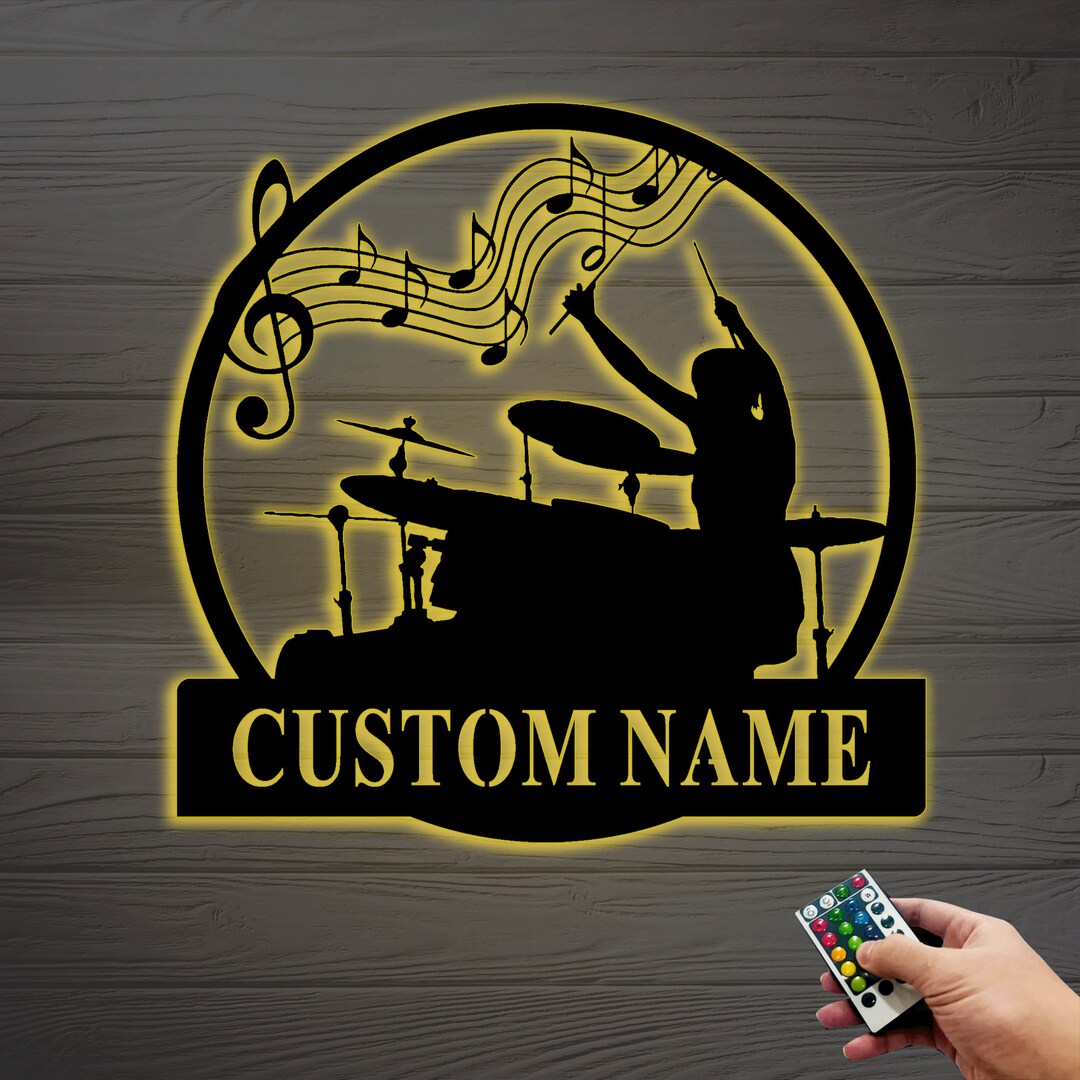 Custom Female Drummer Signs,personalized Metal Female Drummer Name Tag ...