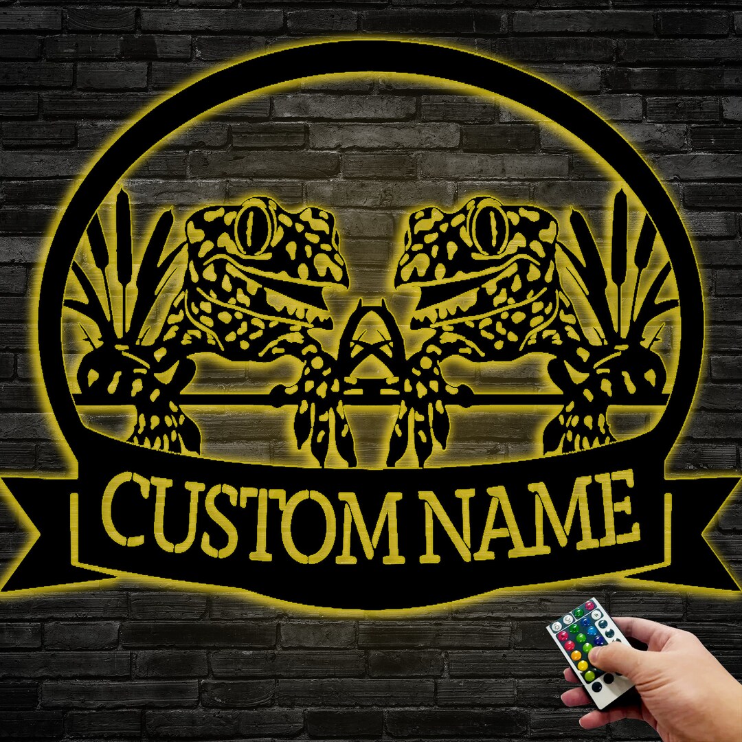 Custom Frog Metal Sign, Frog Metal Wall Art, Frog Decor,pond Decor ...