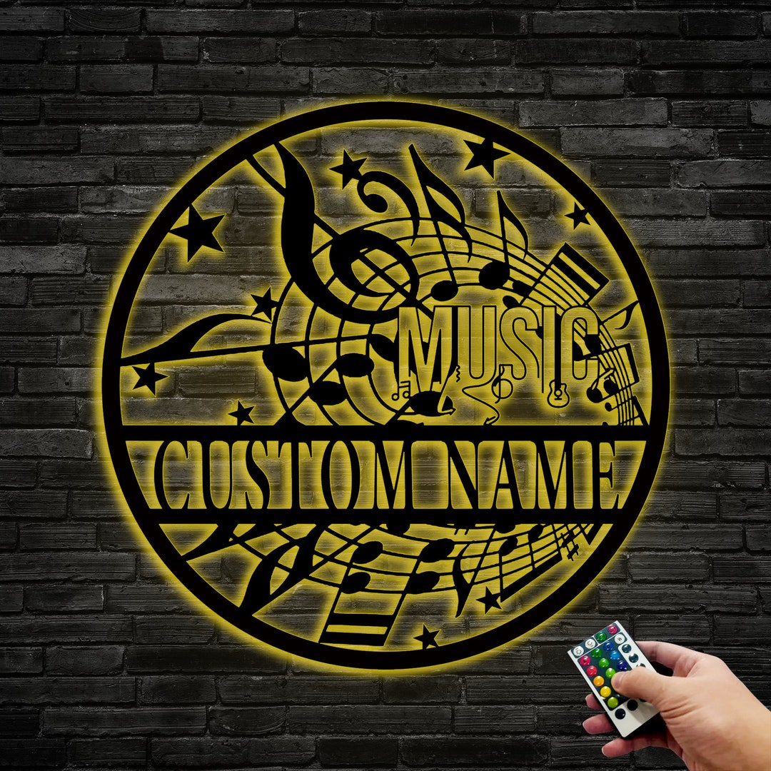 Personalized Music Notes Metal Sign,music Teacher Metal Wall Art,music ...