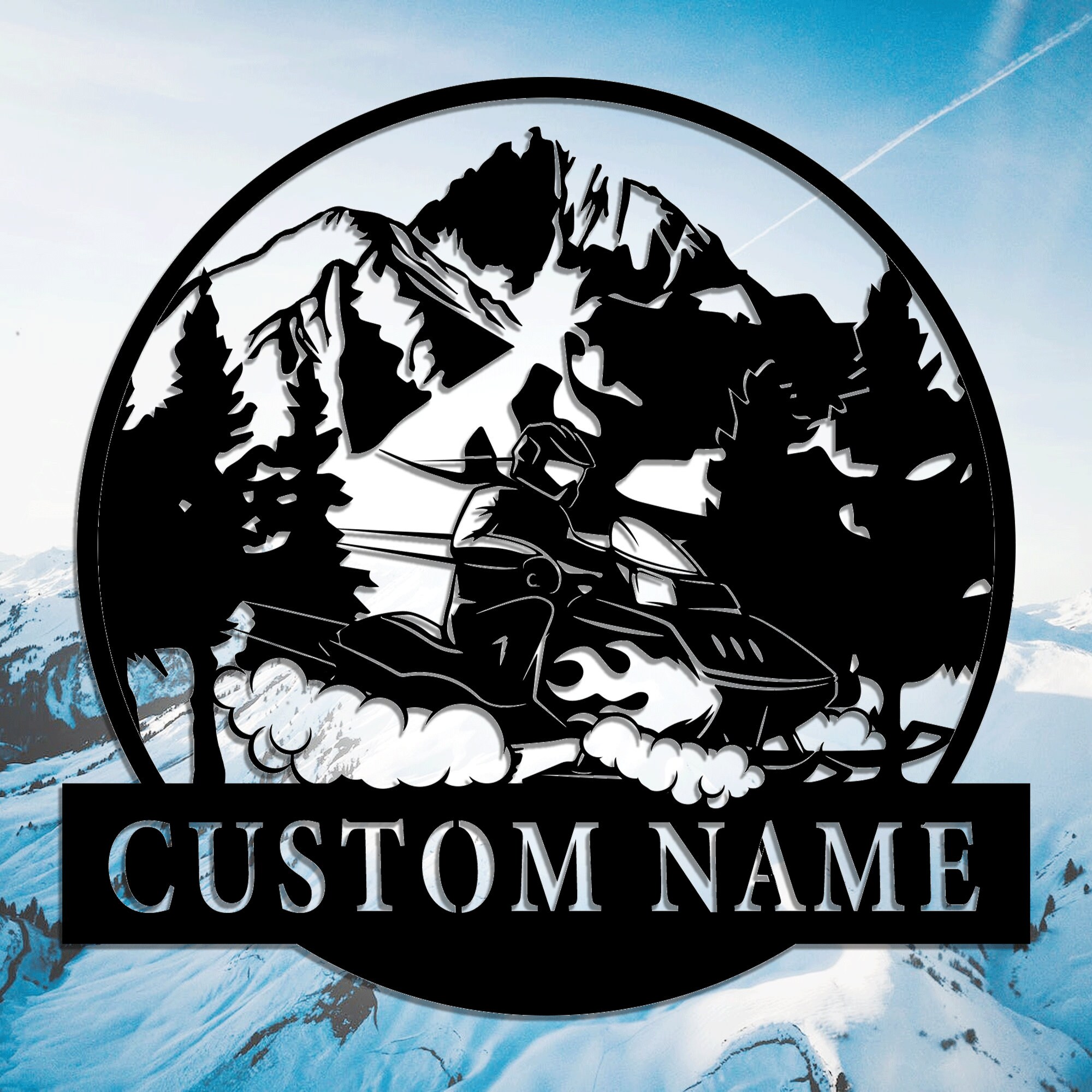 Custom Snowmobile Riding Metal Wall Art With LED Light,custom Man ...