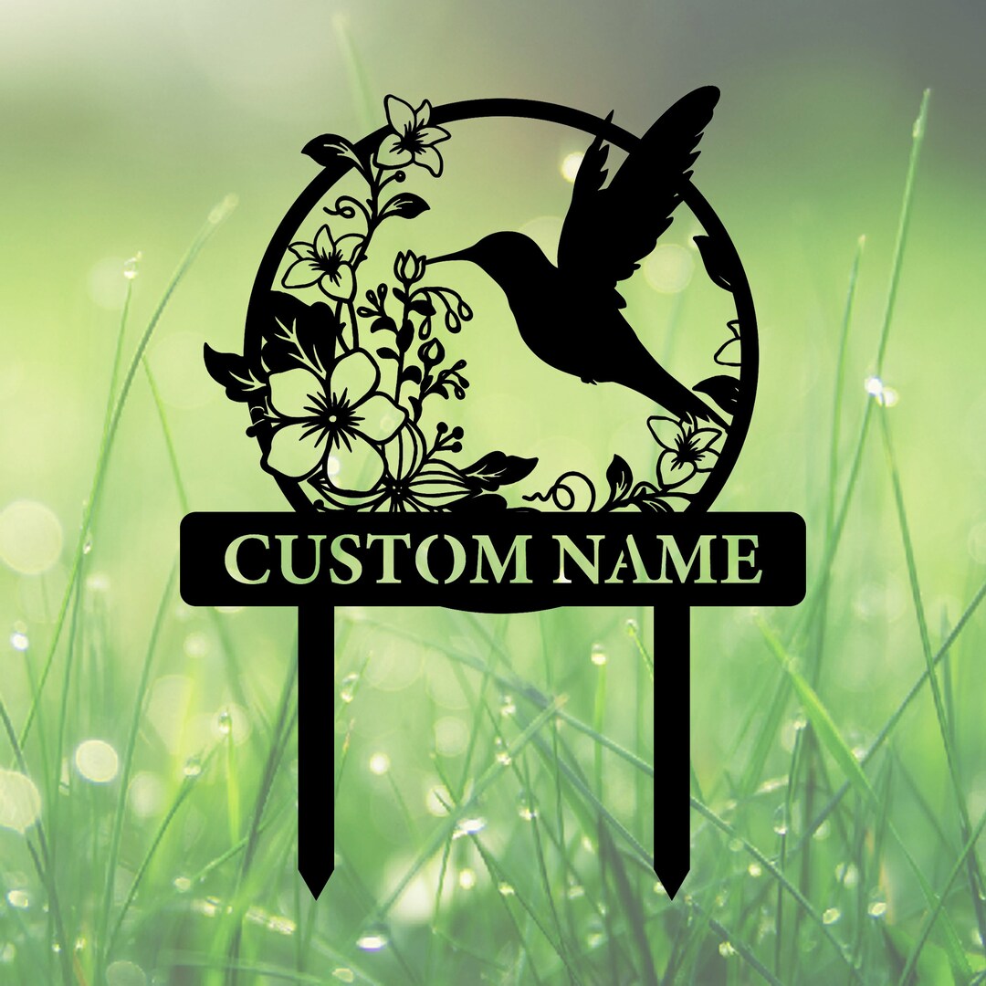 Custom Garden Sign With Stake,metal Bird Garden Sign,personalized ...