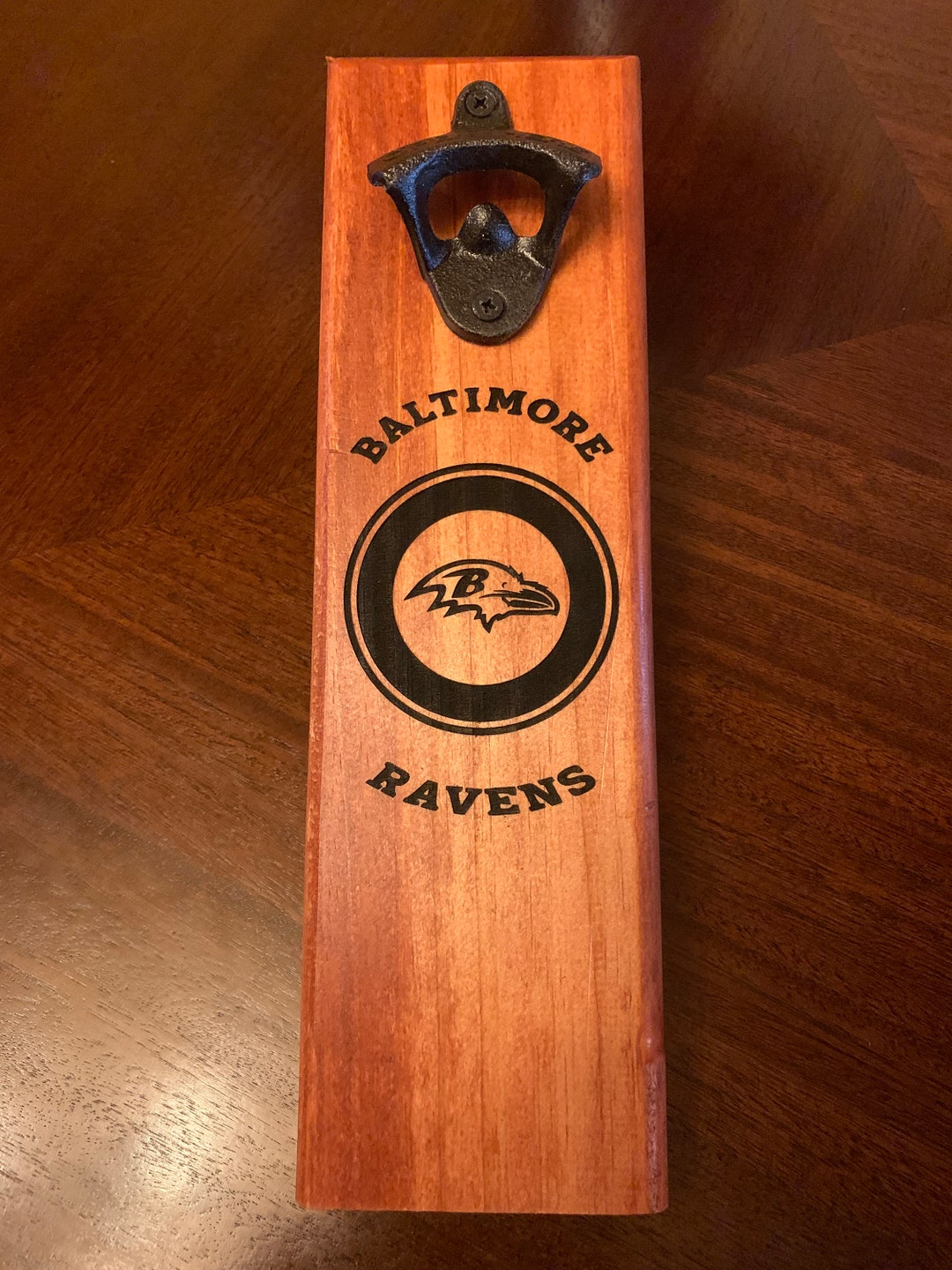 Baltimore Ravens, Engraved, Bottle Opener, Solid Wood, Customize ...