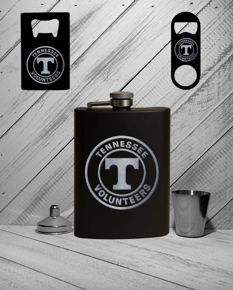 College, NCAA, Big 12, ACC Team Flask, 5-piece Flask Set Engraved ...