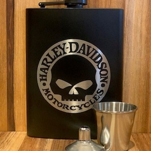 Harley Davidson Gift Flask, Personalized, Mom Dad Biker Gift, Groom ...