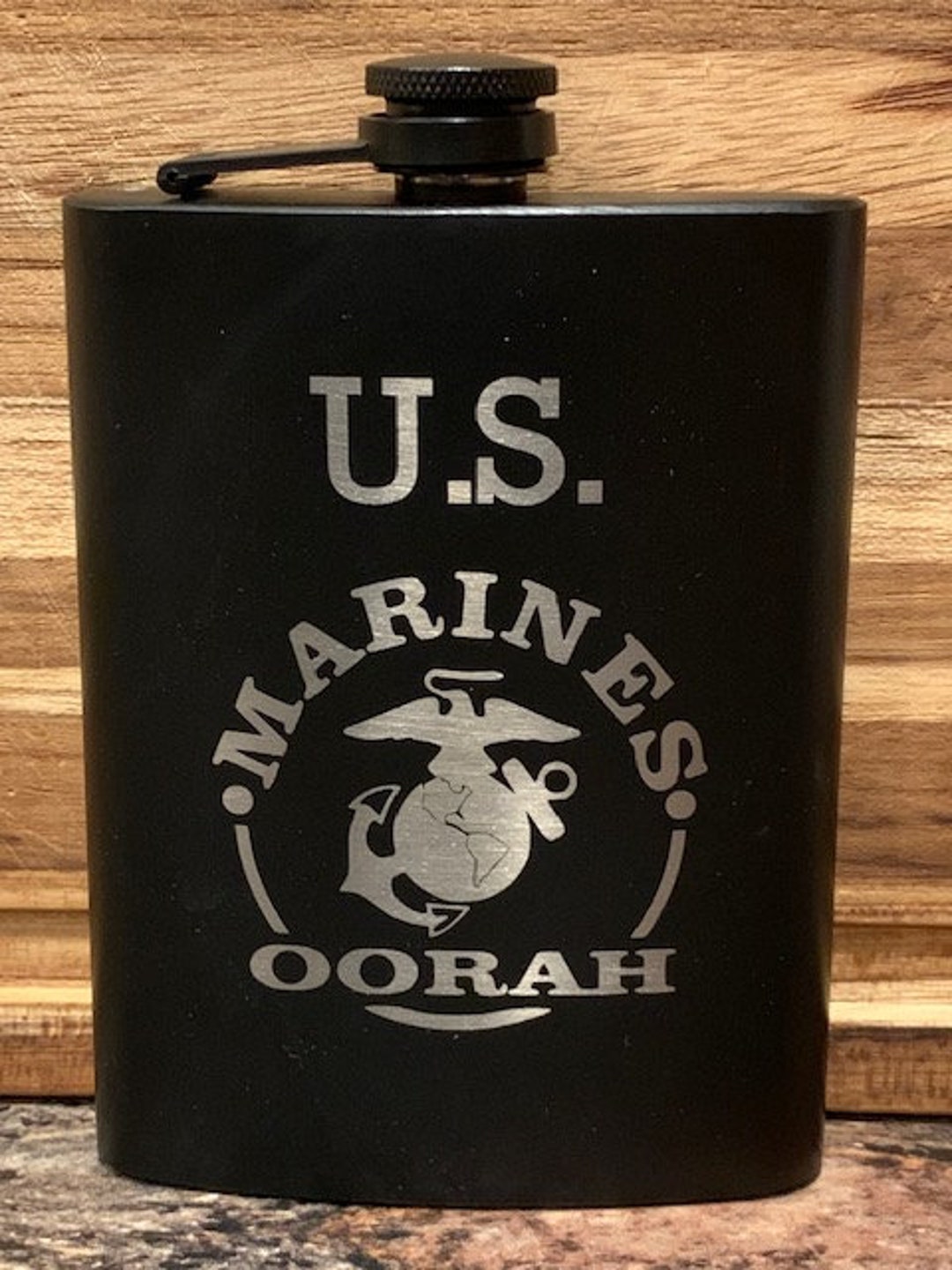 Military, Marines, Air Force, Laser Engraved 5 Piece Flask Set - Etsy