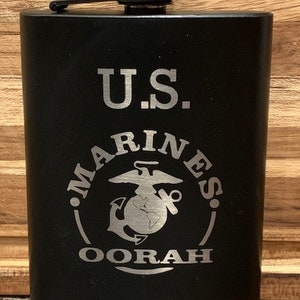 Military, Marines, Air Force, Laser Engraved 5 Piece Flask Set - Etsy
