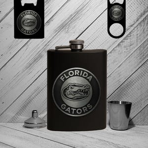 College, NCAA, Big 12, ACC Team Flask, 5-piece Flask Set Engraved ...