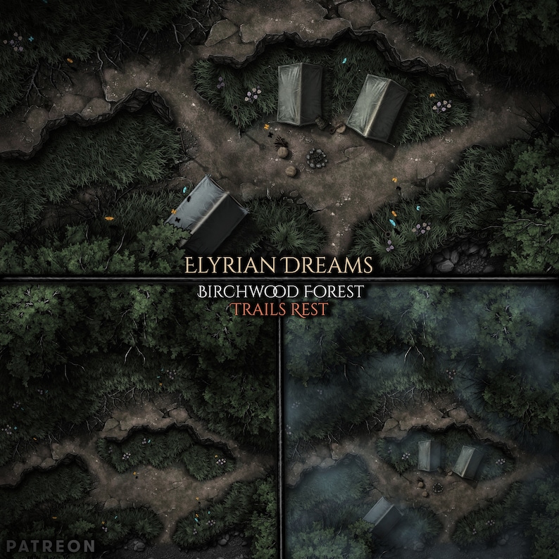Trails Rest Campsite, Battlemap, Map-pack, D&d, Travel, Roleplay ...
