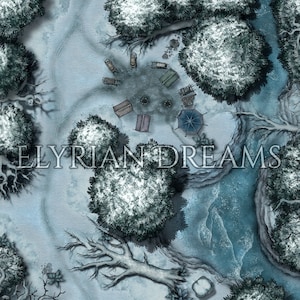 Riverside Campsite, Winter, 4k, Digital, TTRPG, Map Pack, D&D, Roll20 ...