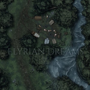 Riverside Campsite, Stormy, Night, 4k, Digital, TTRPG, Map Pack, D&D ...