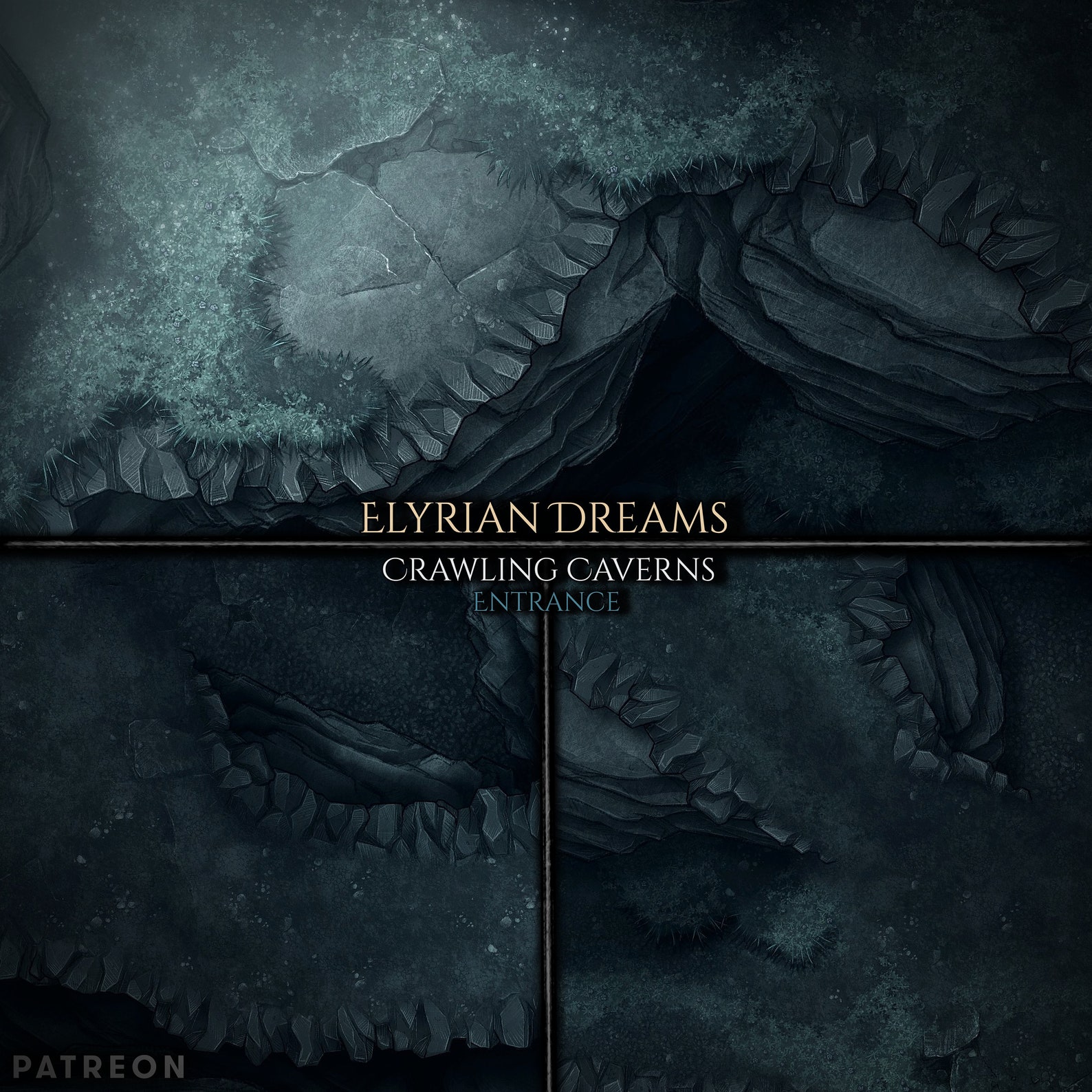 The Crawling Caverns, Interconnected Battlemap, D&d, TTRPG, Digital ...