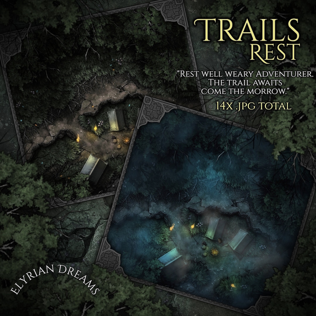 Trails Rest Campsite, Battlemap, Map-pack, D&d, Travel, Roleplay ...