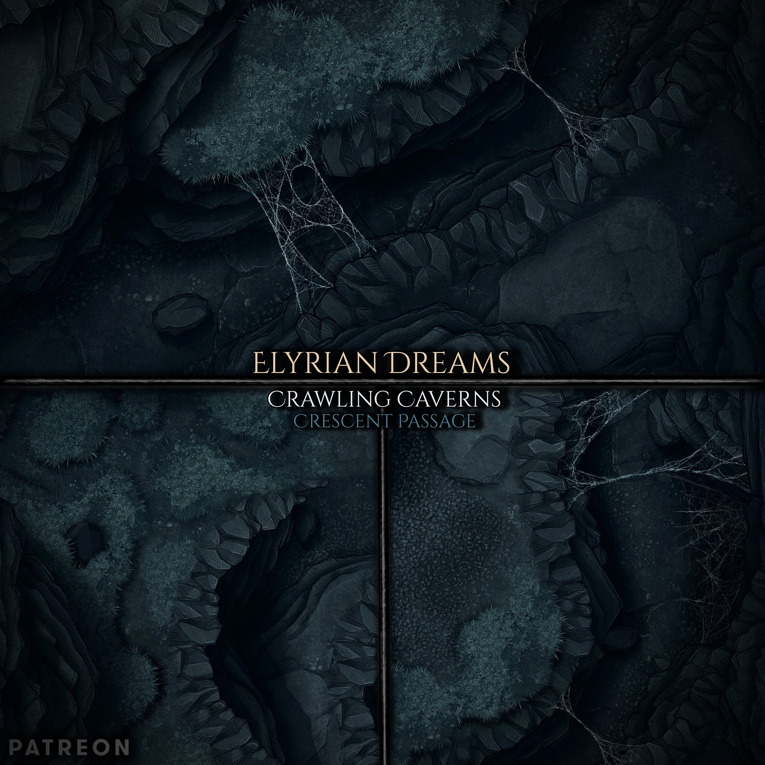 The Crawling Caverns, Interconnected Battlemap, D&d, TTRPG, Digital ...