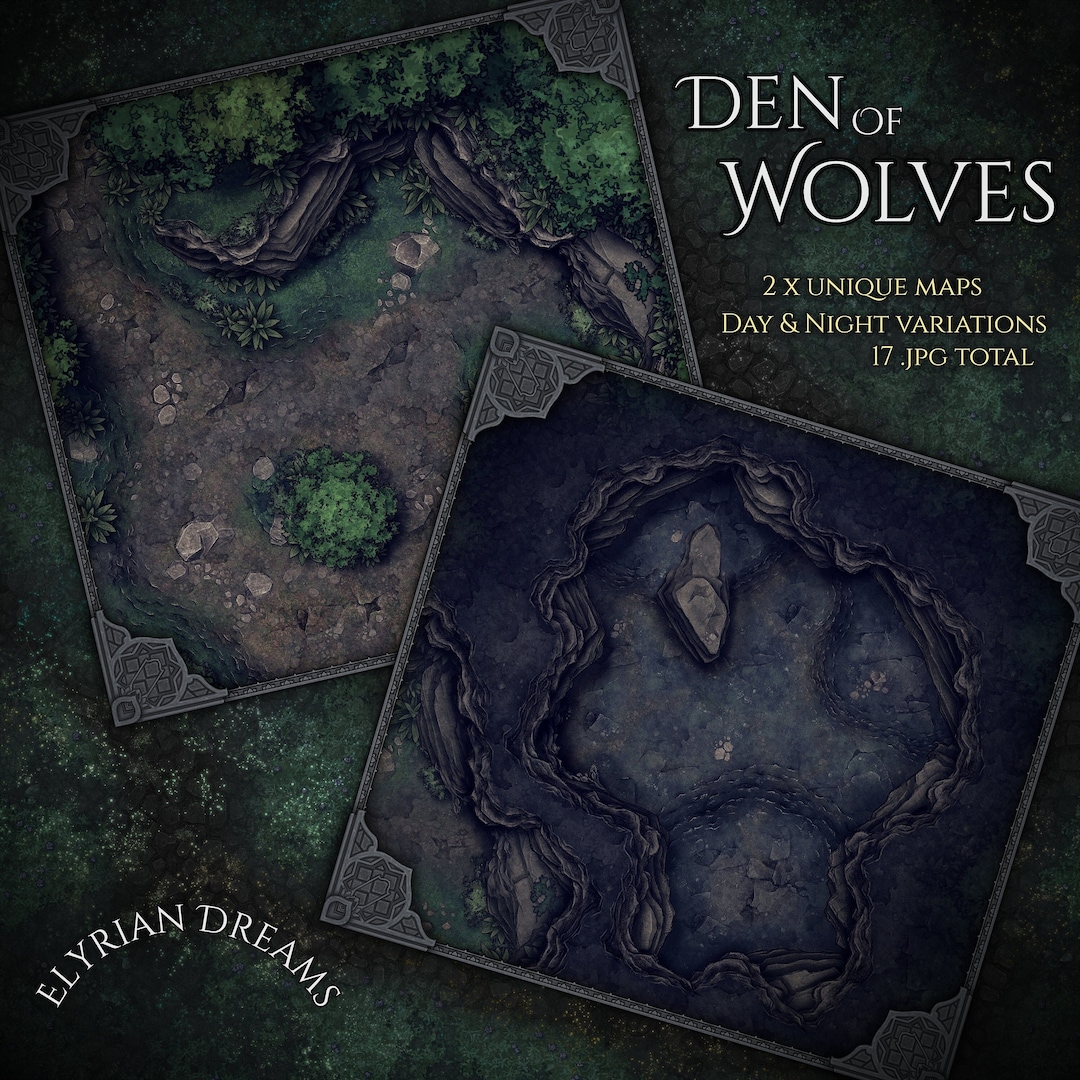 Den of Wolves, 4k, Digital, Map, Pack, Wolf, Roll20, Dnd, 5e, TTRPG ...