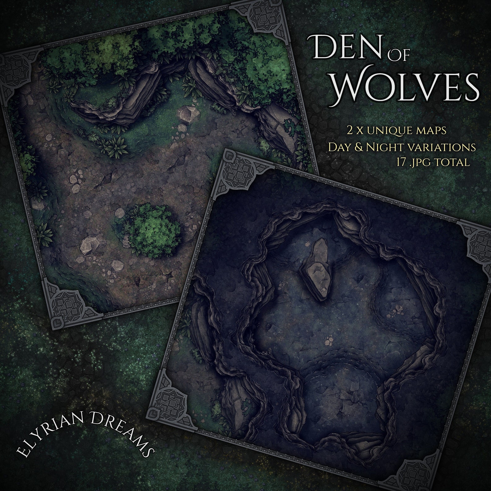 Den of Wolves, 4k, Digital, Map, Pack, Wolf, Roll20, Dnd, 5e, TTRPG ...