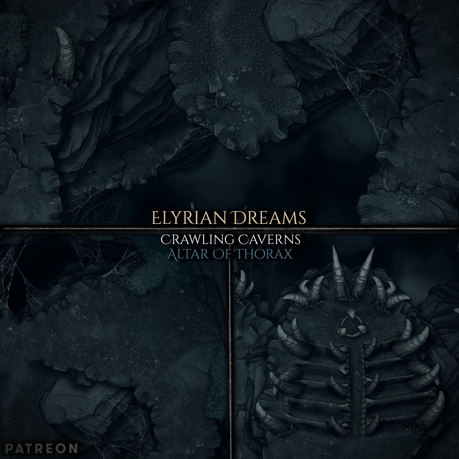 The Crawling Caverns, Interconnected Battlemap, D&d, TTRPG, Digital ...