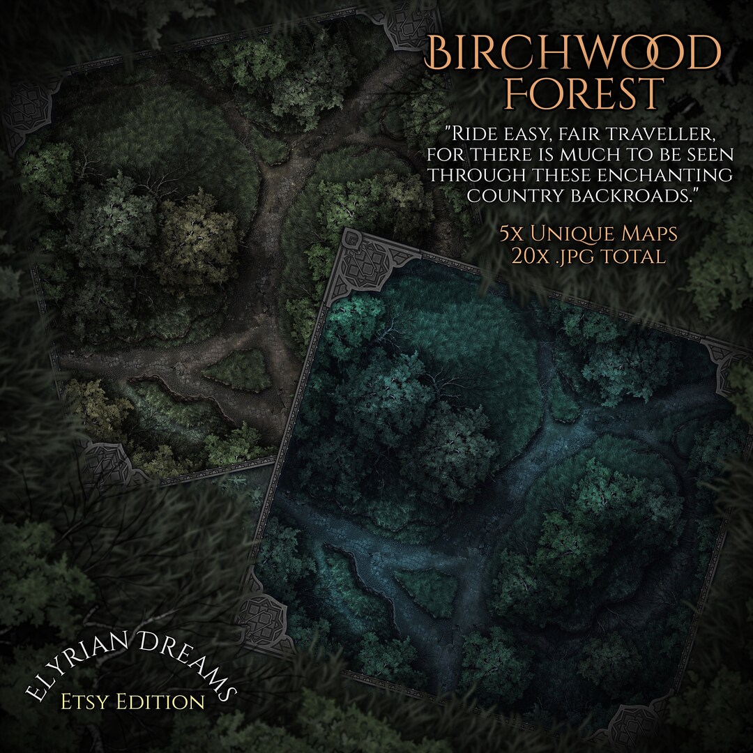 Birchwood Forest, 4k, Digital, Battlemap, Map, Pack, D&D, 5e, Ttrpg ...