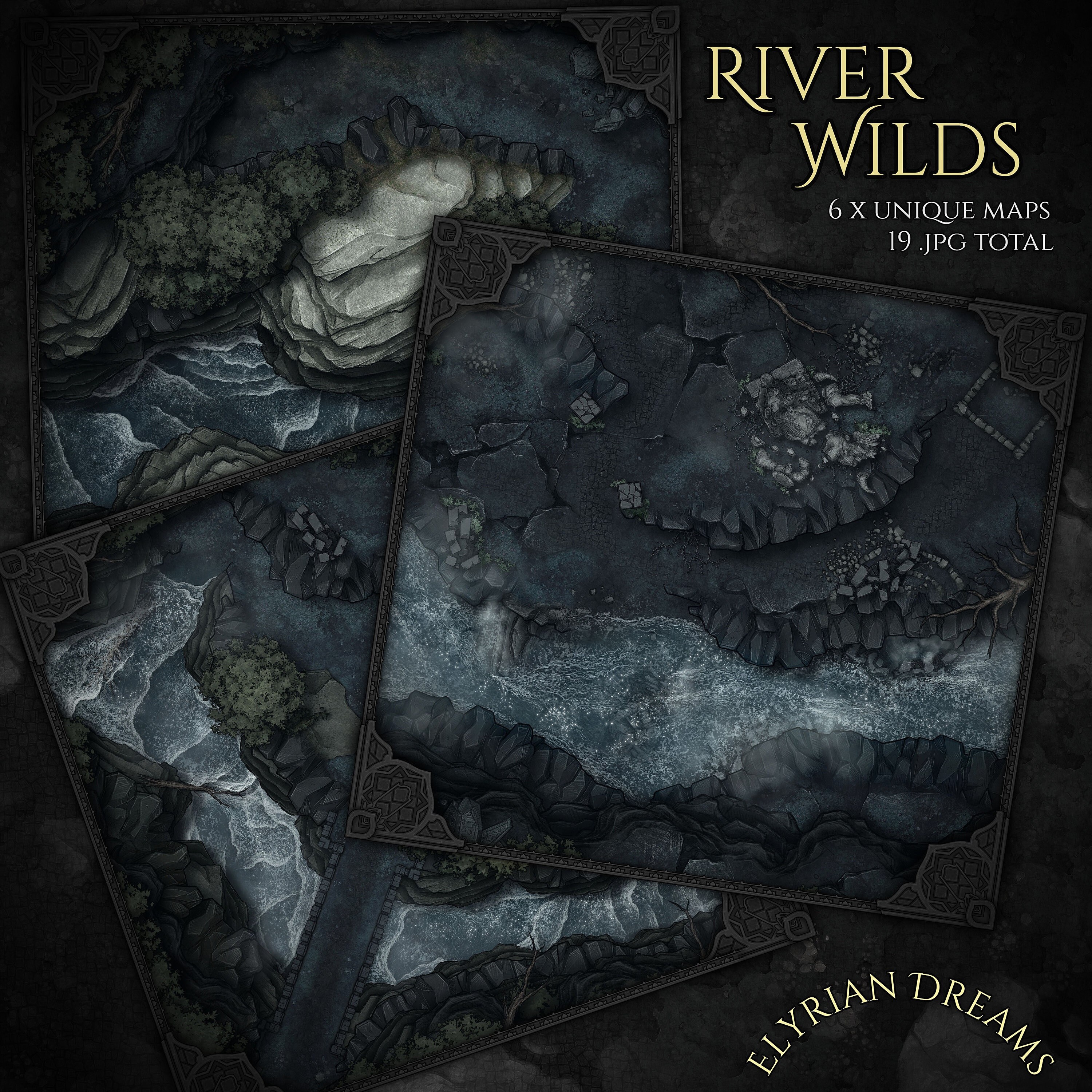 River Wilds, 4k Digital, TTRPG, Interconnected, Map, Pack, D&D, Roll20 ...