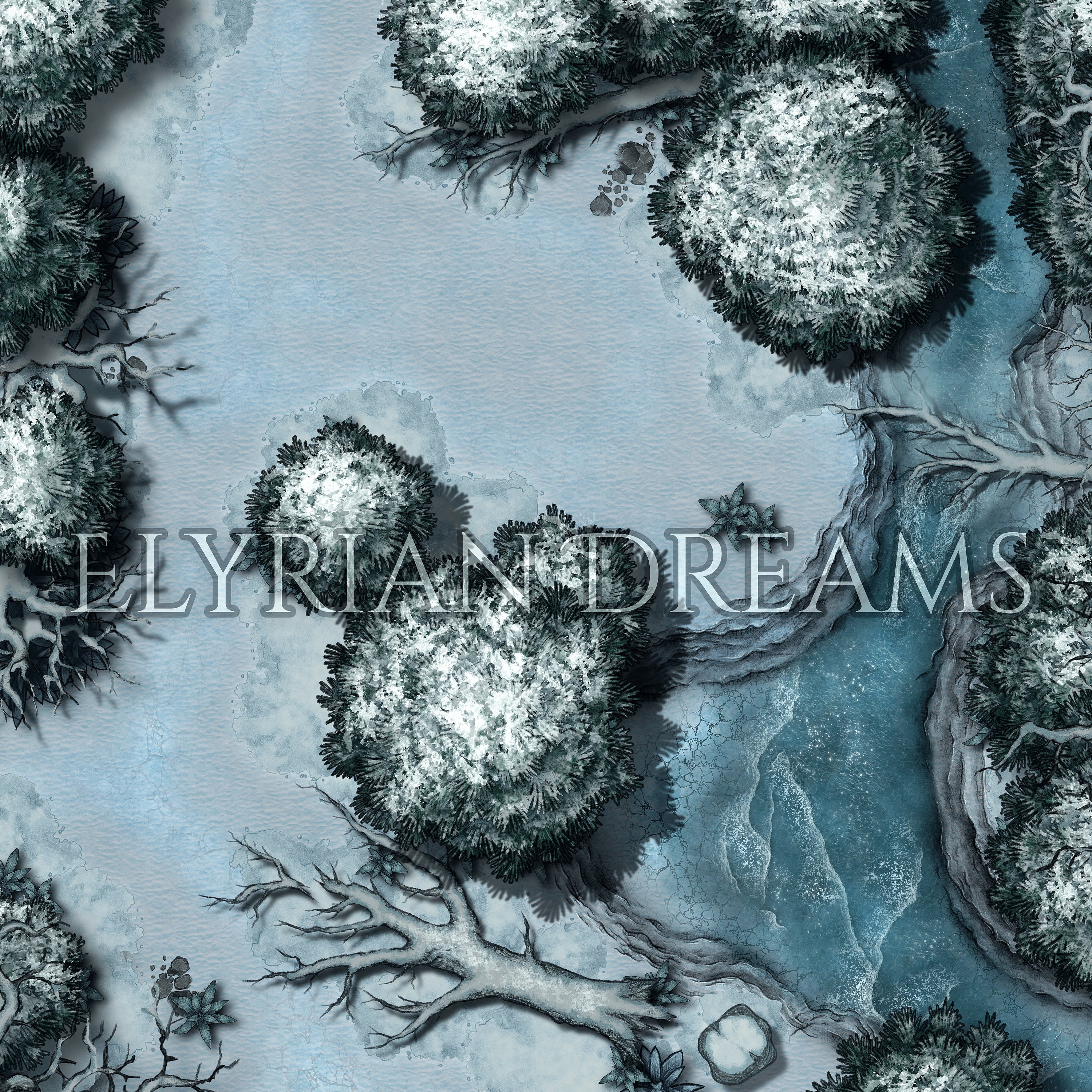 Riverside Campsite, Winter, 4k, Digital, TTRPG, Map Pack, D&D, Roll20 ...