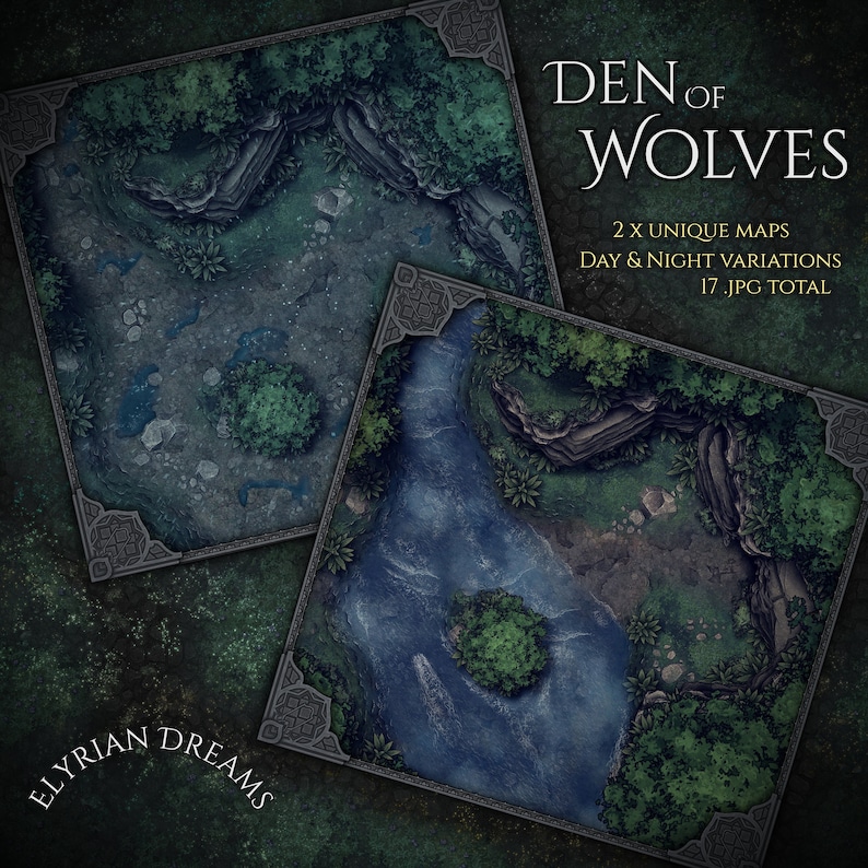 Den of Wolves, 4k, Digital, Map, Pack, Wolf, Roll20, Dnd, 5e, TTRPG ...