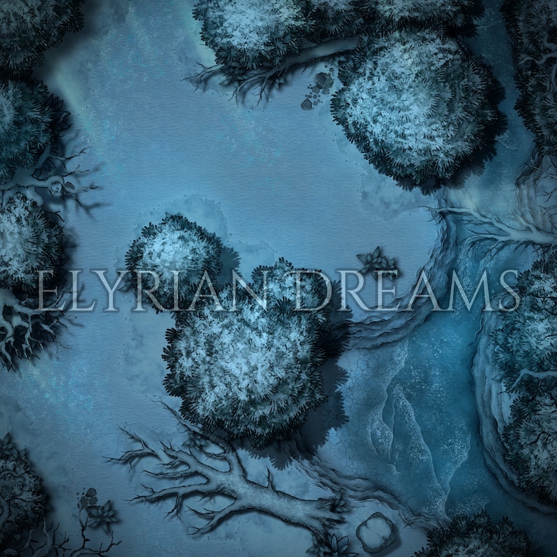 Riverside Campsite, Winter, 4k, Digital, TTRPG, Map Pack, D&D, Roll20 ...