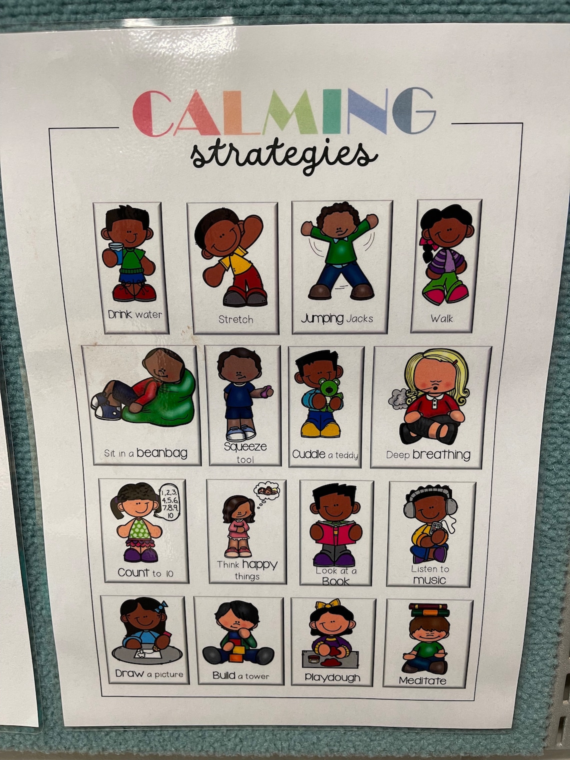Calming Strategies Poster and Task Cards Coping Skills (Instant ...