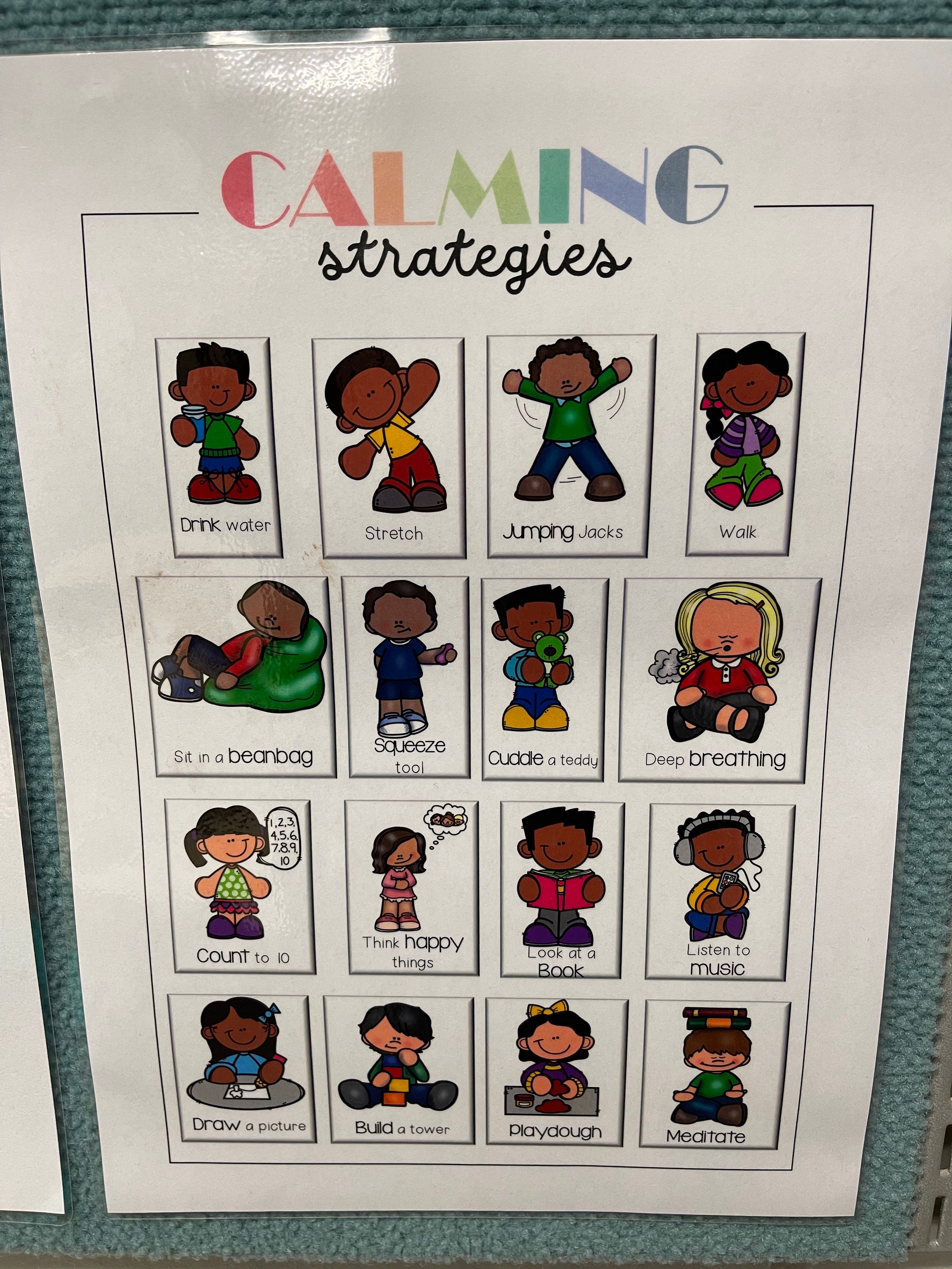 Calming Strategies Poster and Task Cards Coping Skills (Instant ...