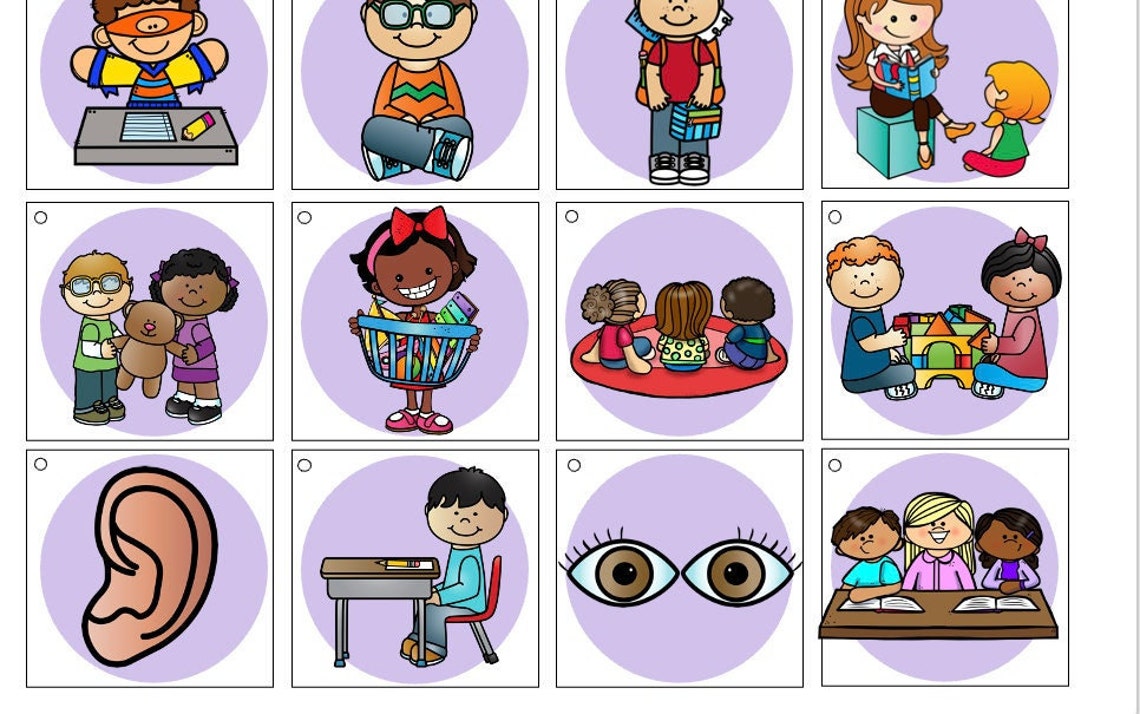 Lanyard Visuals - Non Verbal Communication - Special Education - Etsy