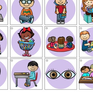 Lanyard Visuals - Non Verbal Communication - Special Education - Etsy