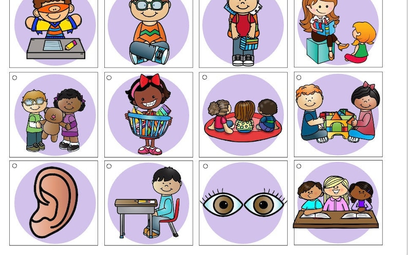 Lanyard Visuals - Non Verbal Communication - Special Education - Etsy