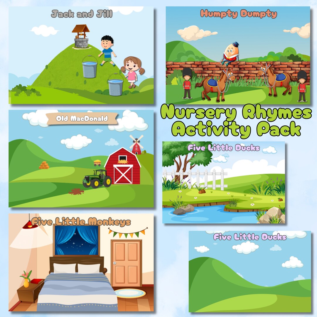 Nursery Rhyme Printable Activity Interactive Learning for Toddlers and ...