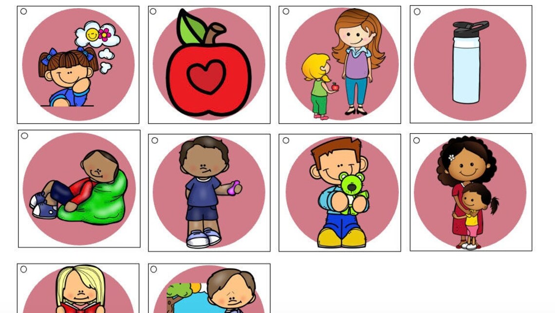 Lanyard Visuals - Non Verbal Communication - Special Education - Etsy