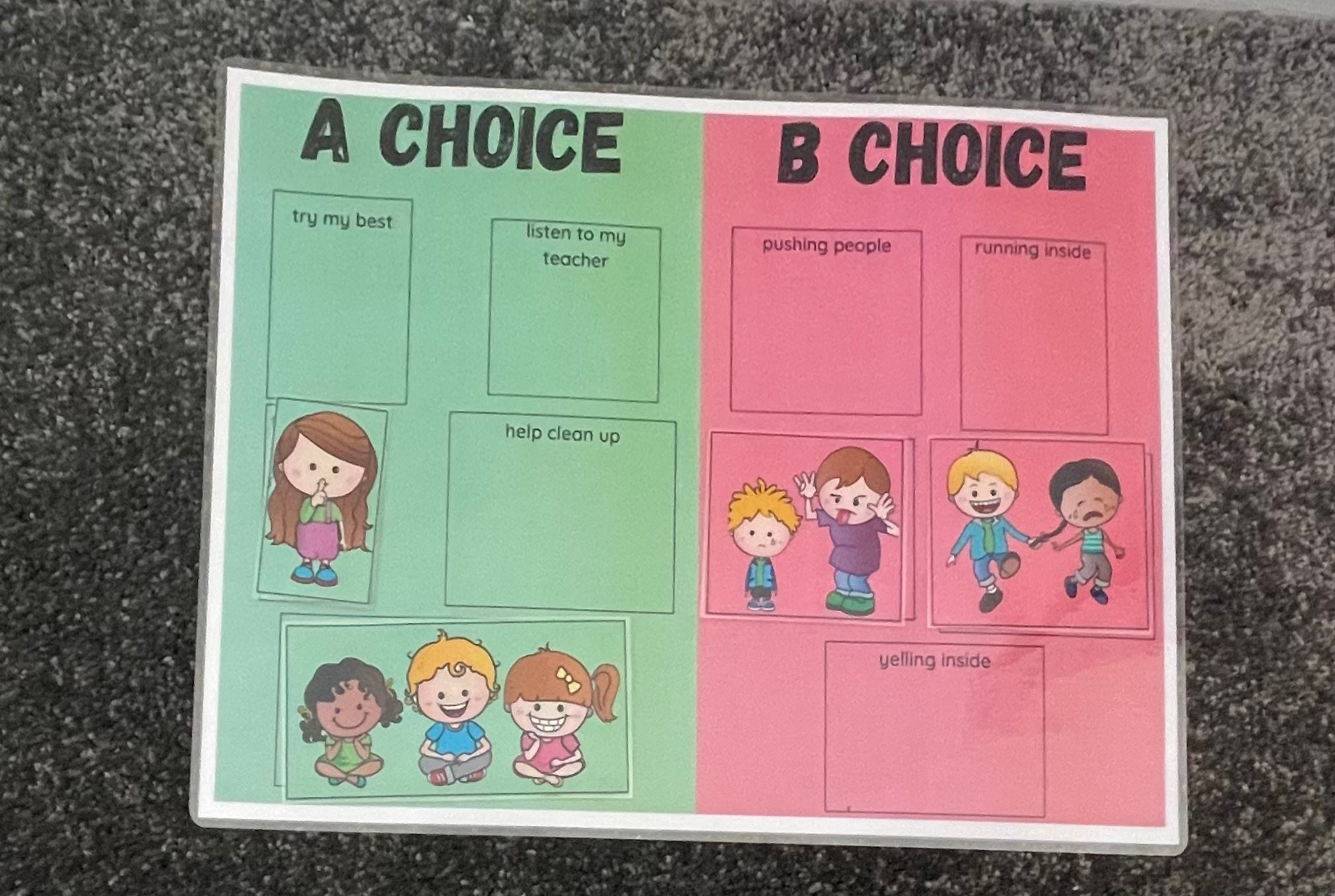 Behaviour Choices Visual Activity Differentiated Accessible for Special ...