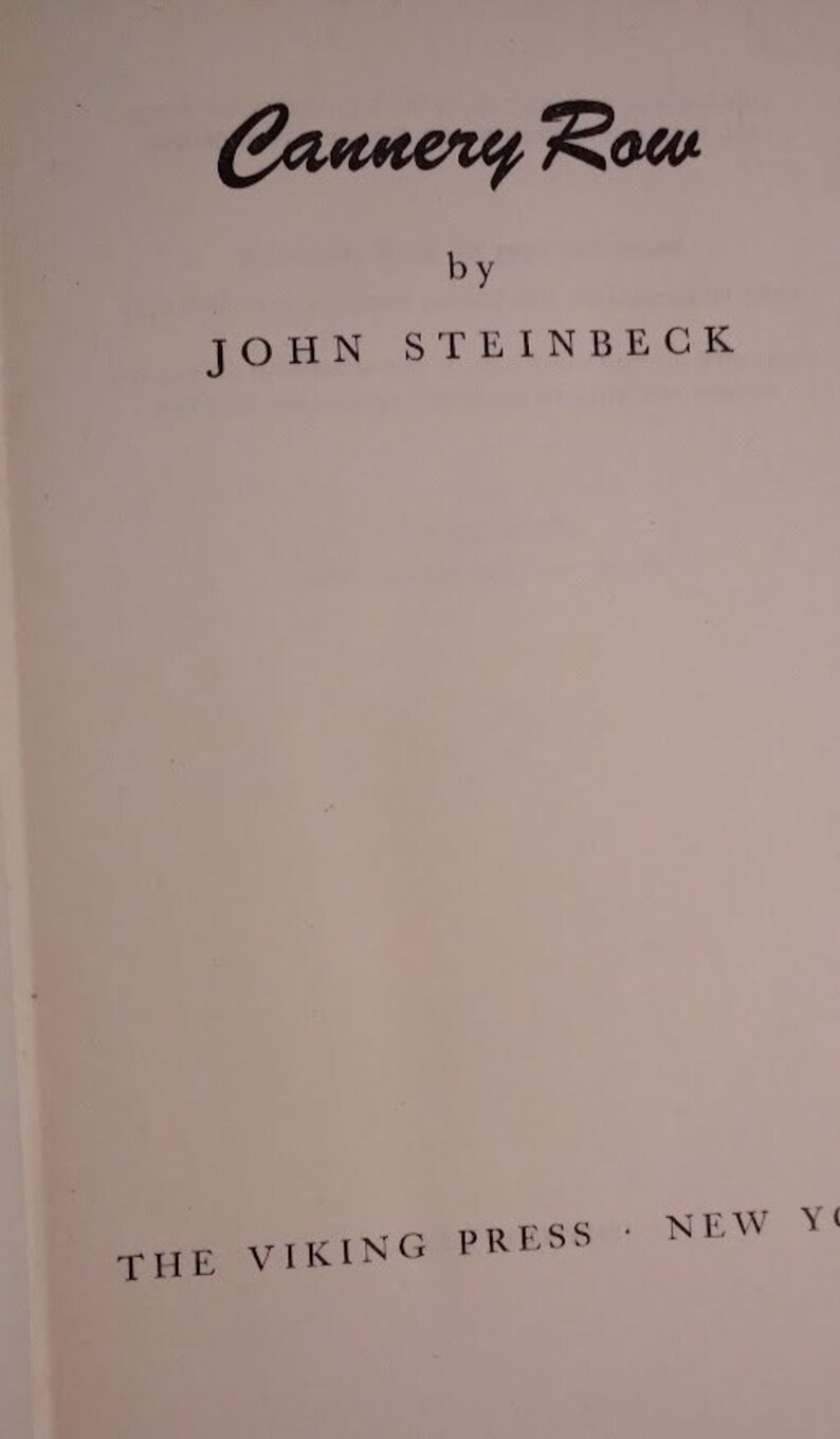Cannery Row by John Steinbeck 1945 Hardback - Etsy