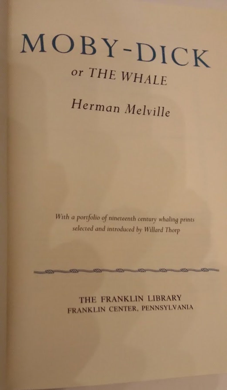Moby Dick Herman Melville 1979 Franklin Library - Etsy