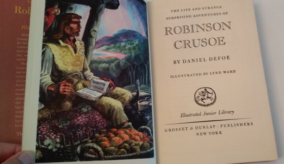 The Adventures of Robinson Crusoe by Daniel Defoe With Dust Jacket Illustrated Junior Library ...