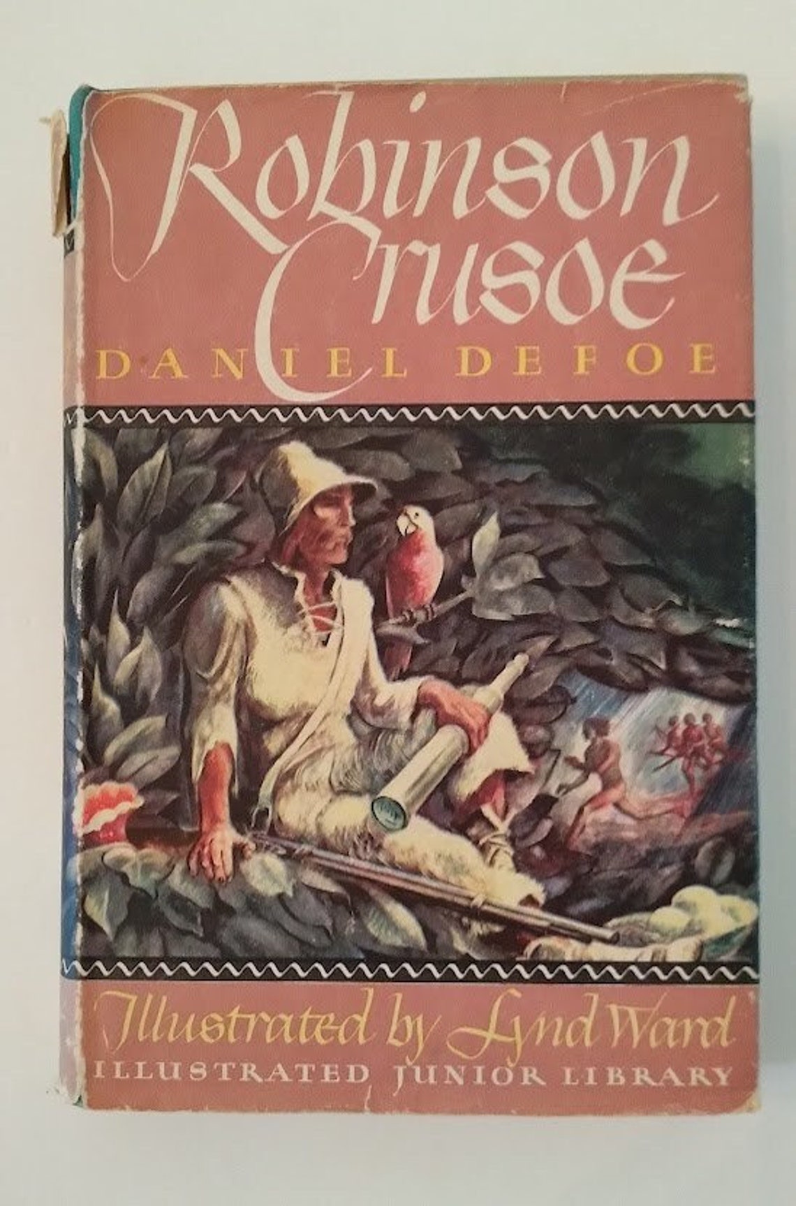 The Adventures of Robinson Crusoe by Daniel Defoe With Dust Jacket Illustrated Junior Library ...