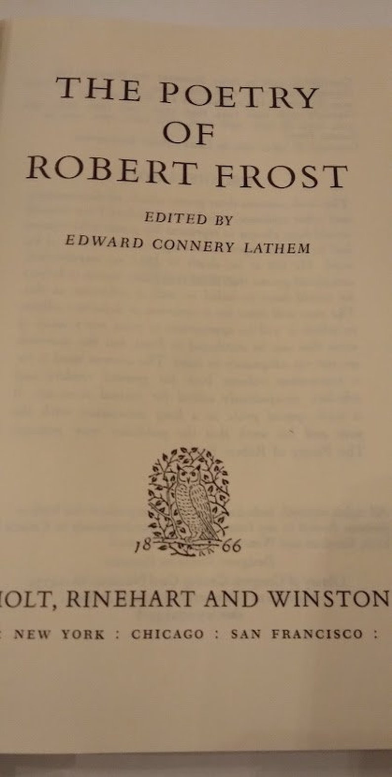 The Poetry of Robert Frost 1969 - Etsy