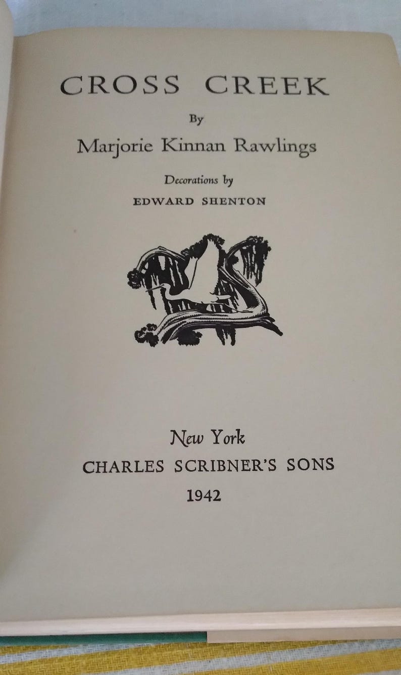Cross Creek Marjorie Kinnan Rawlings 1942 - Etsy