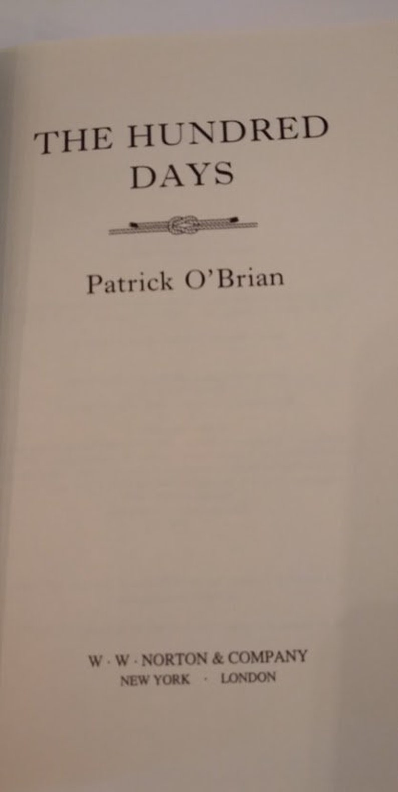 The Hundred Days by Patrick O'brian, 1998 - Etsy